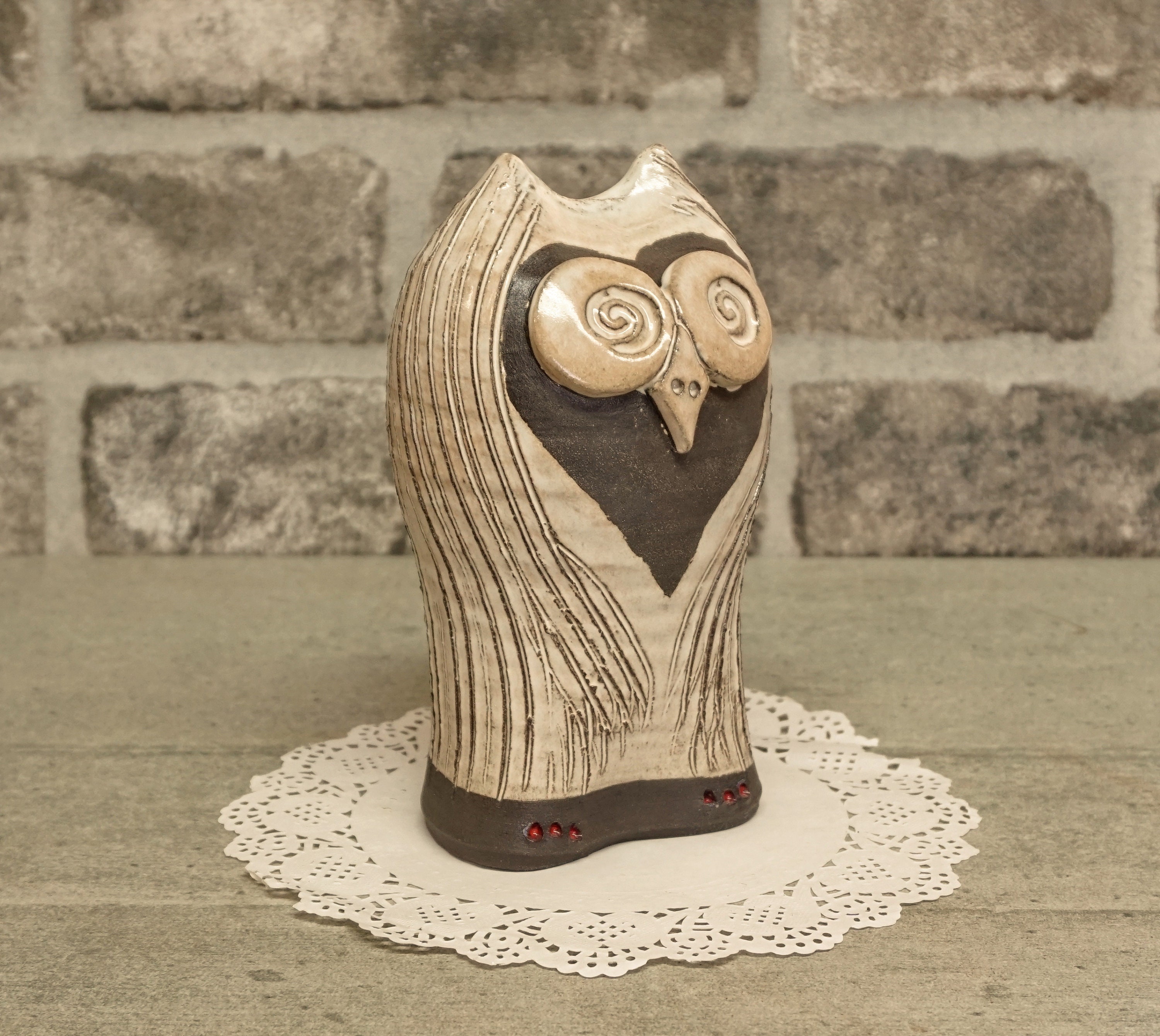 Ceramic Owl Decor Pottery Cream Owl Figure Handmade Owl - Etsy