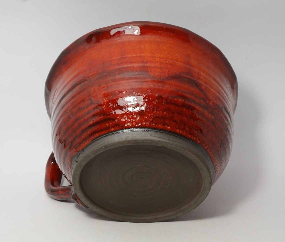 Red 8 Serving Bowl Salad Pottery Bowl Fruit or - Etsy