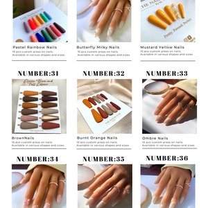 BUY 3 GET 1 FREE Painted Press on Nails Nail Bundle Long Medium Short ...