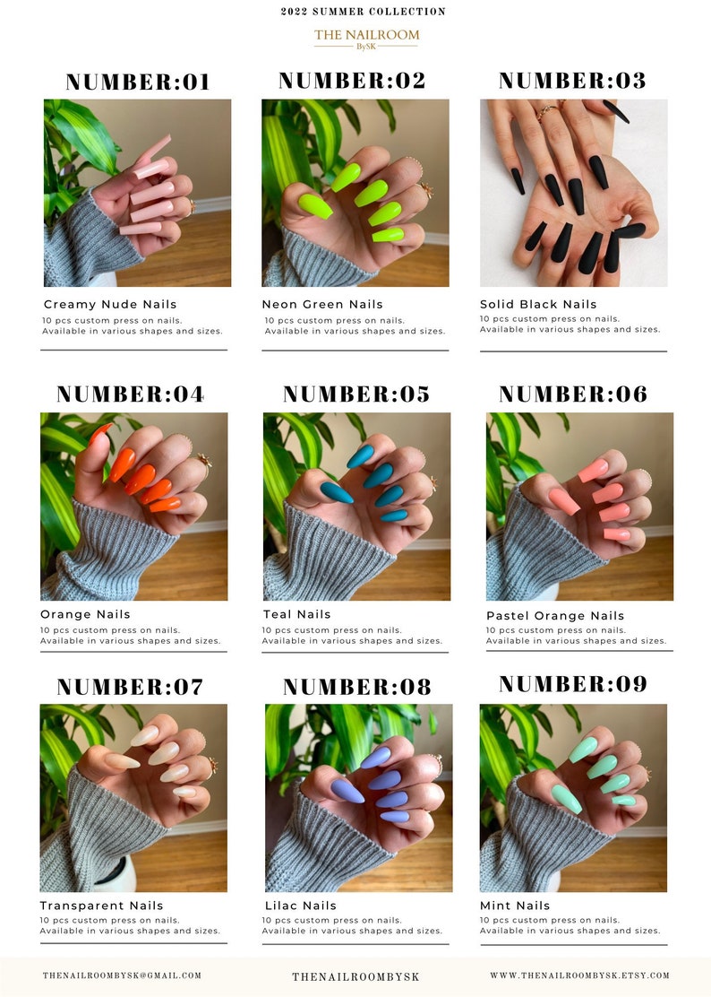 BUY 3 GET 1 FREE Painted Press on Nails Nail Bundle Long - Etsy