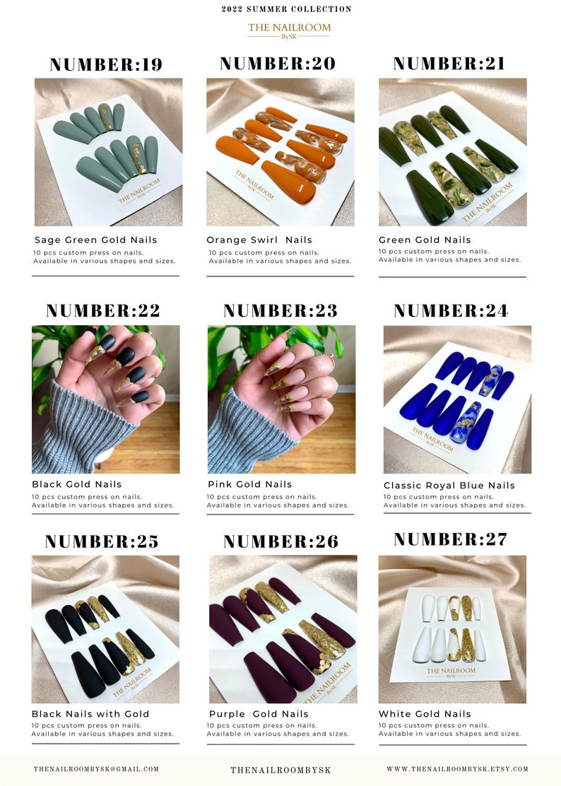 BUY 3 GET 1 FREE Painted Press on Nails Nail Bundle Long - Etsy