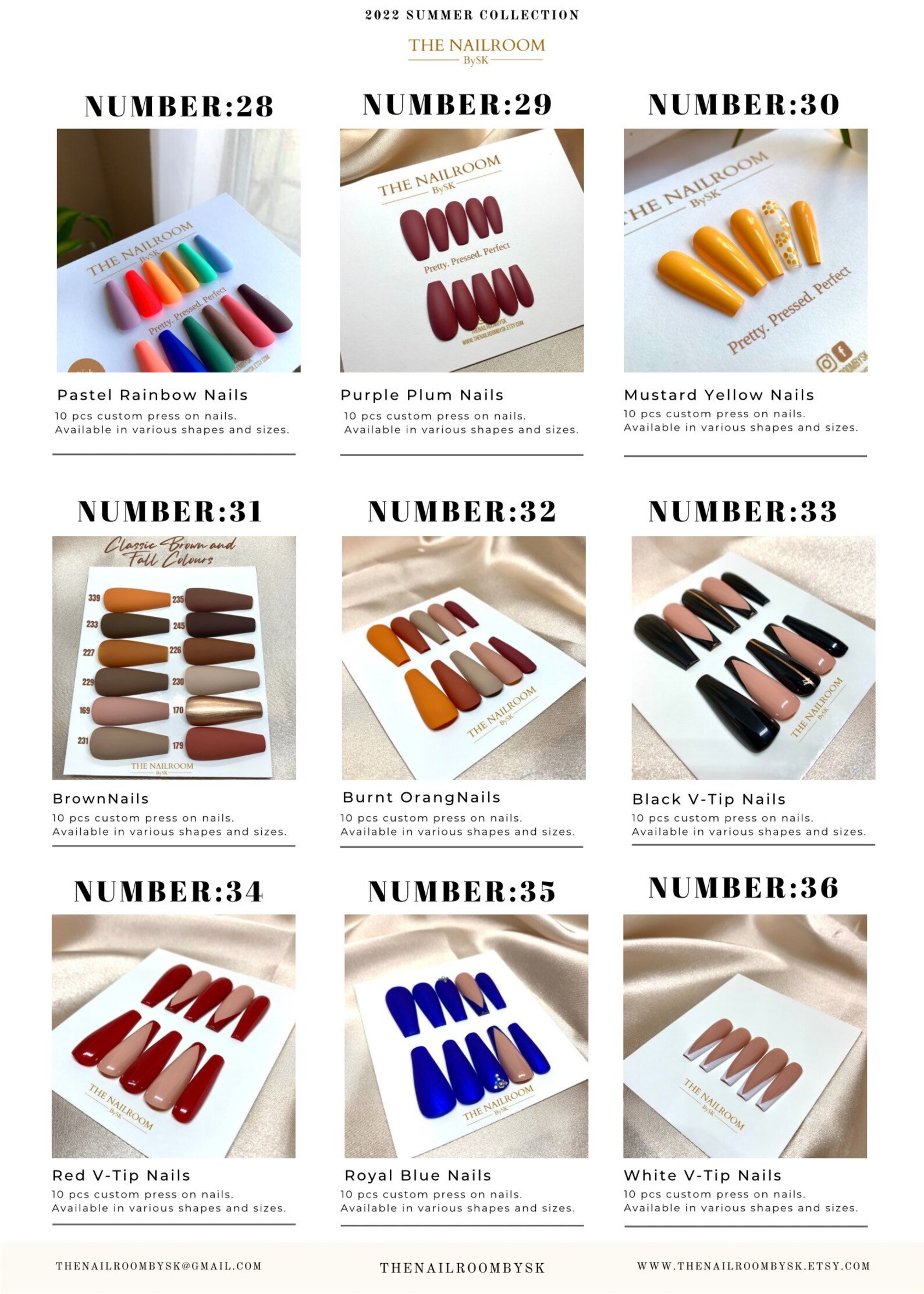 BUY 3 GET 1 FREE Painted Press on Nails Nail Bundle Long - Etsy