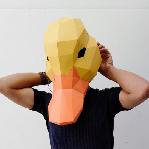 Duck Bird Mask Template Paper Mask Papercraft Mask Masks - Etsy