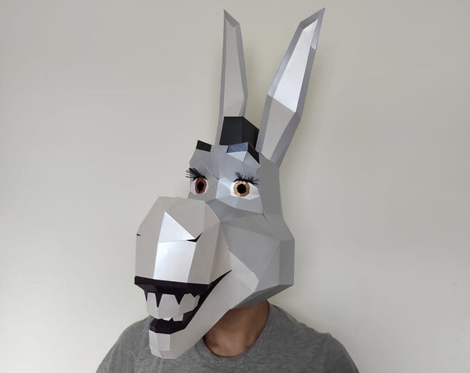Paper Donkey Halloween Mask Papercraft Template Printable - Etsy