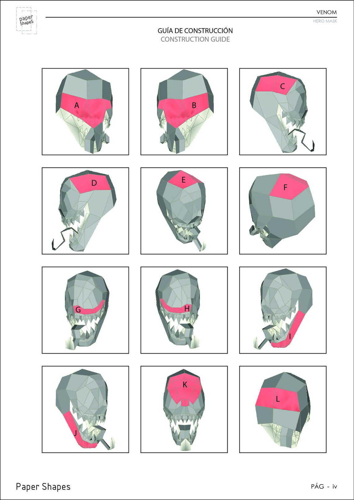 VENOM MASK DIY lowpoly papercraft - Etsy España