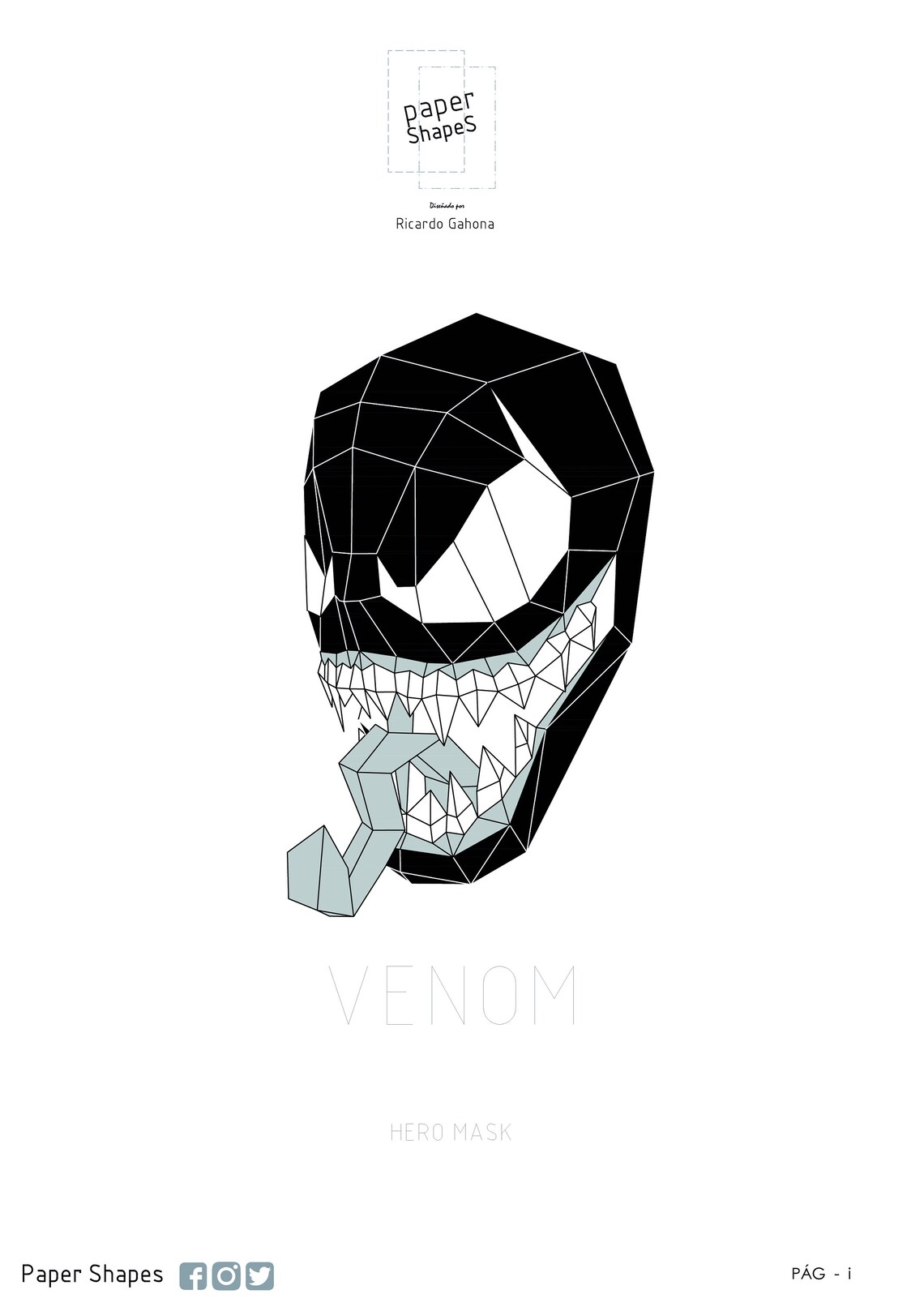 VENOM MASK DIY lowpoly papercraft - Etsy España