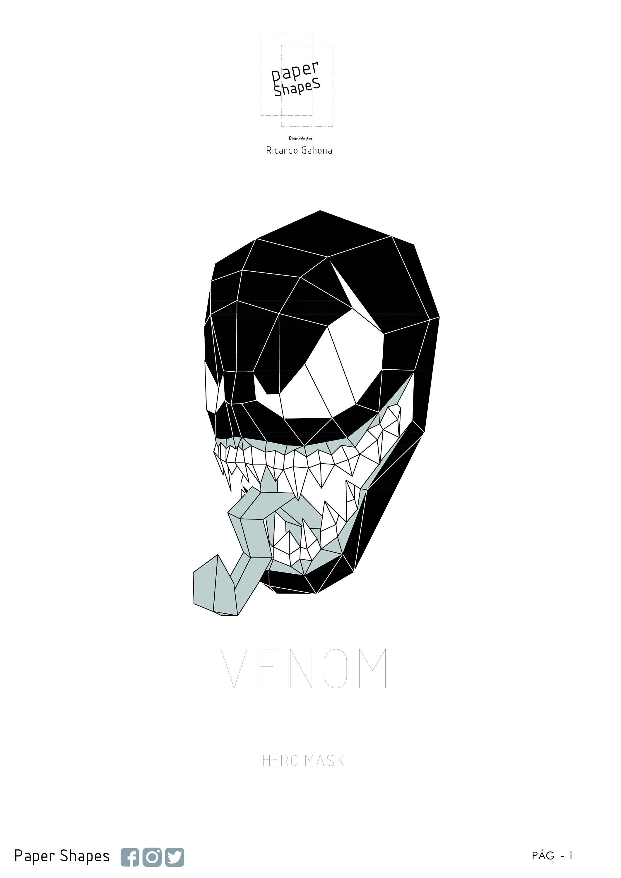 VENOM MASK DIY lowpoly papercraft - Etsy España