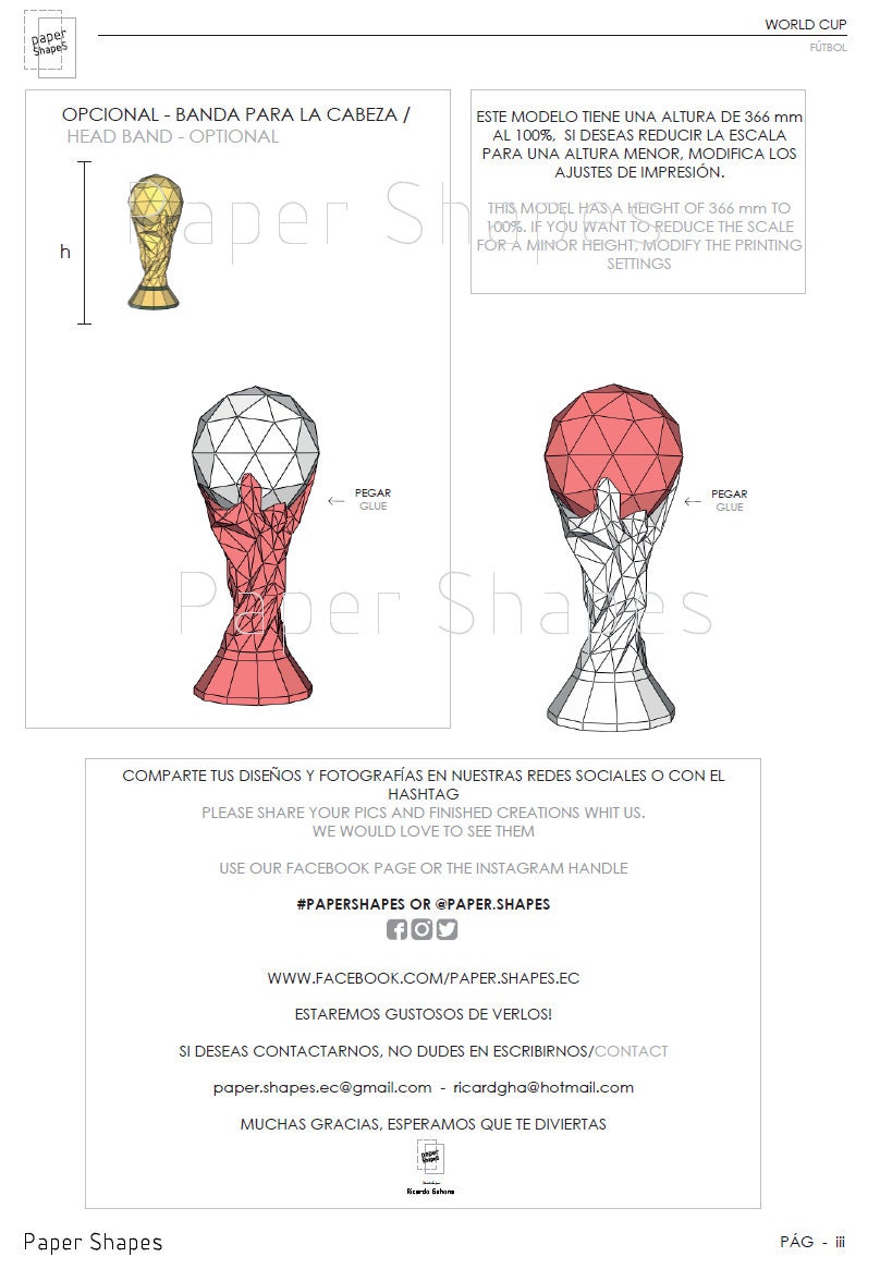 COPA MUNDIAL FIFA papercraft - Etsy México