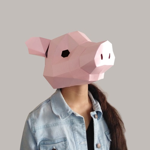 Pig Mask Pig Paper Craft Template DIY Printable Animal Mask - Etsy