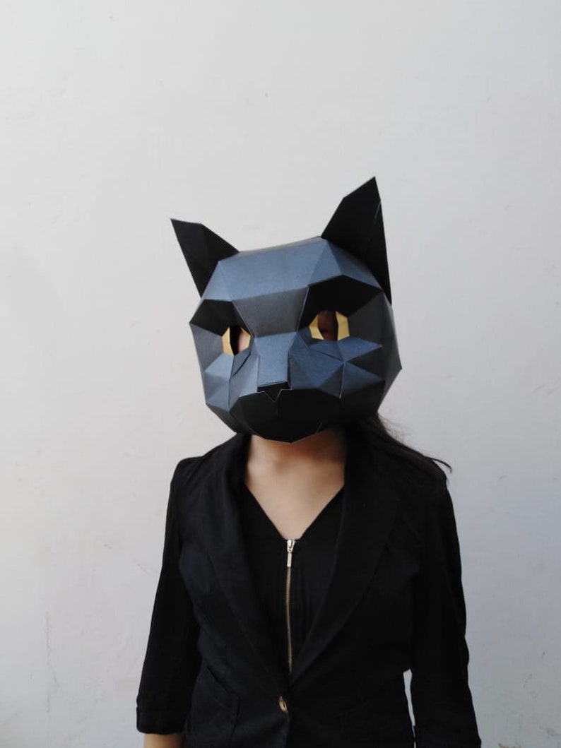 HALLOWEEN CAT MASK Diy | Etsy