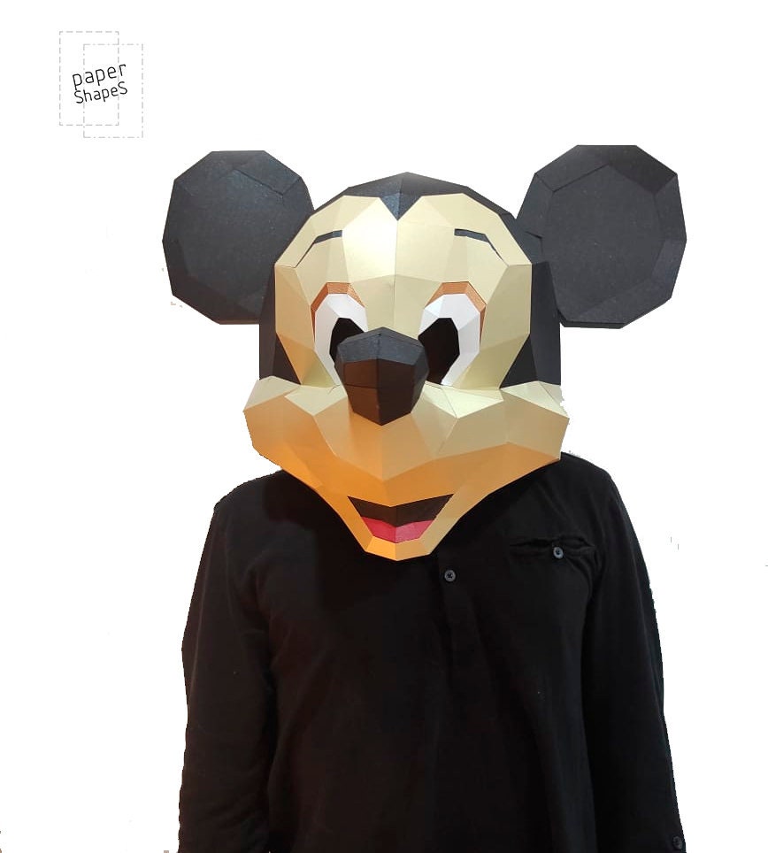 MICKEY MOUSE MASK diy papercraft | Etsy España
