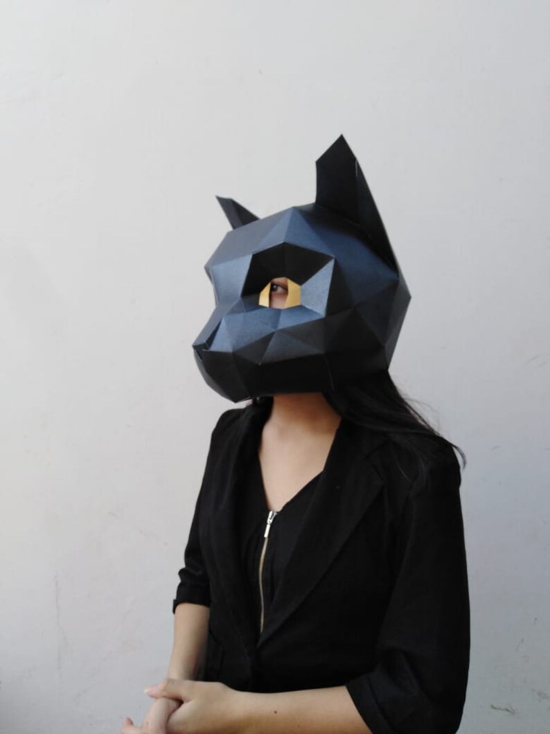 HALLOWEEN CAT MASK Diy | Etsy