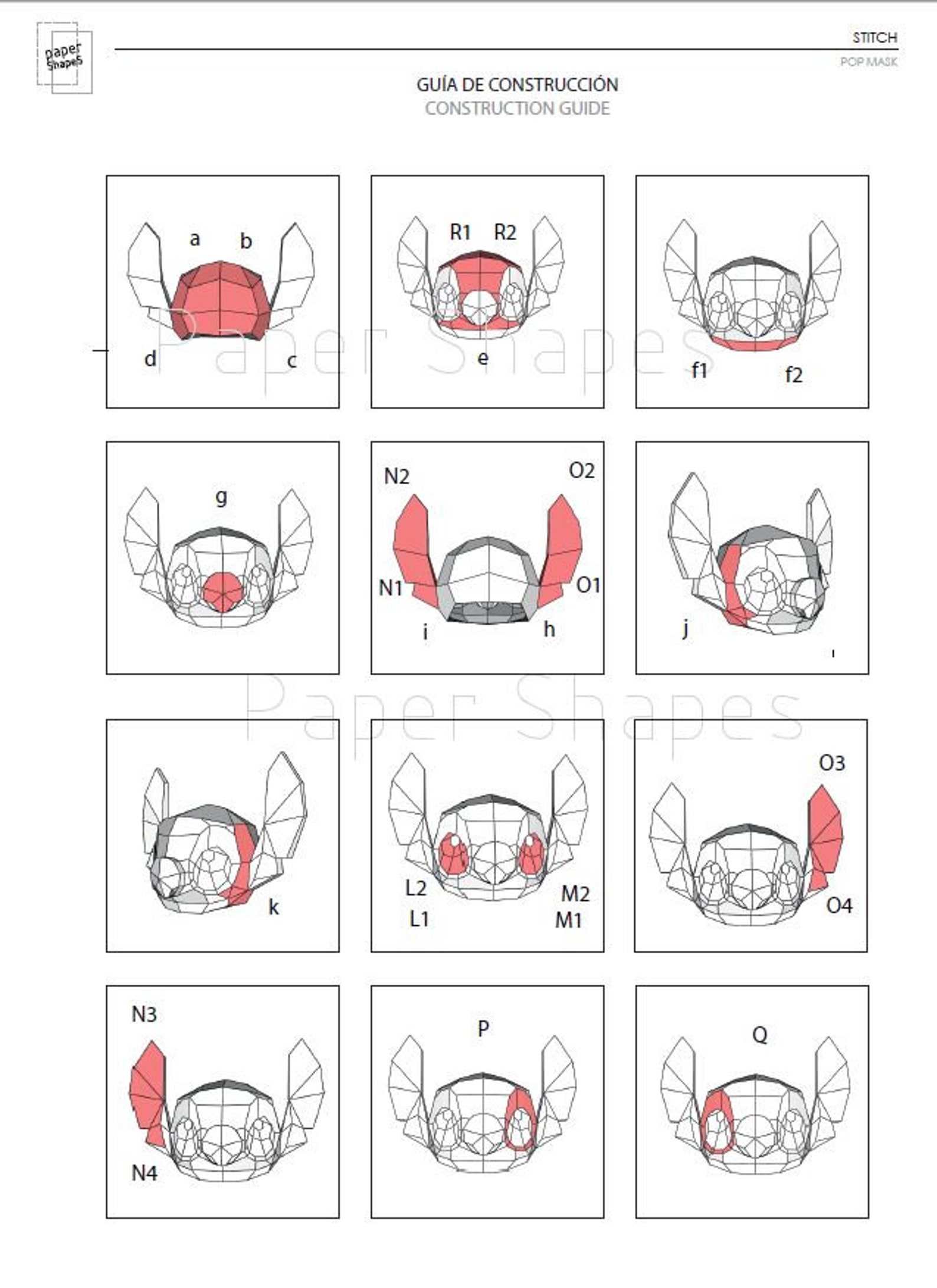 STITCH MASK DIY /costume - Etsy