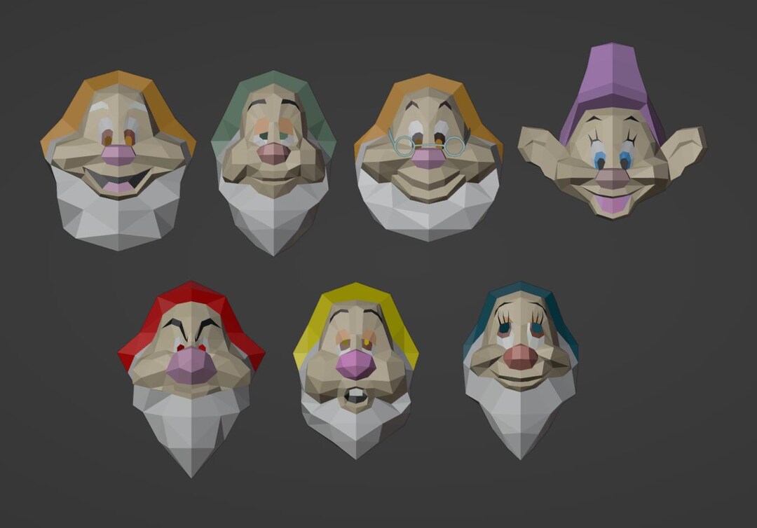 7 Dwarfs SNOW WHITE MASK - Etsy