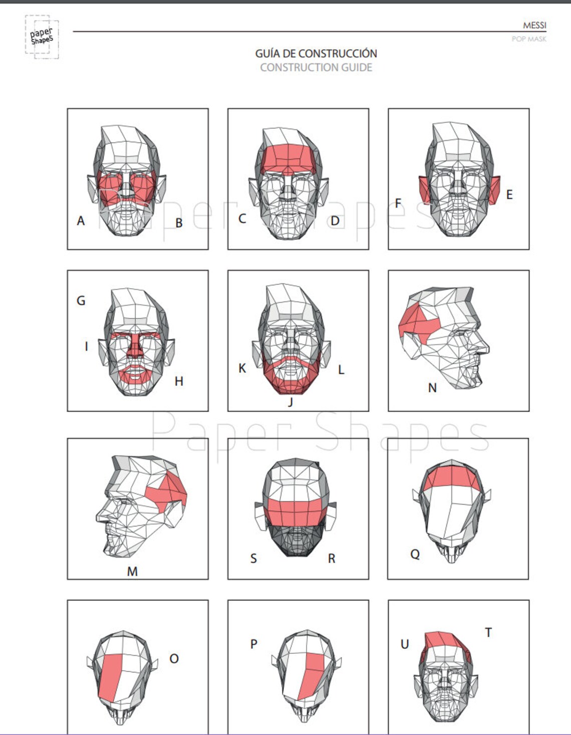 MESSI MASK PAPERCRAFT Diy - Etsy