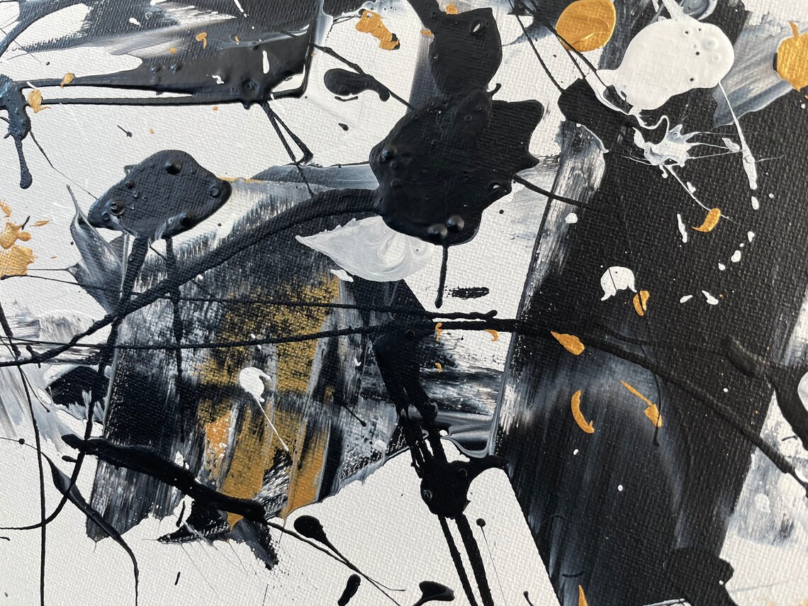 Original Abstract Splatter Acrylic Painting on Canvas - Etsy Norway