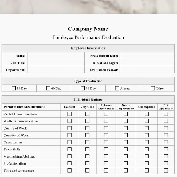 Annual Performance Review Tracker - Etsy