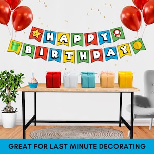 Video Game Birthday Banner – Printable ‘happy Birthday’ Sign – Instant ...