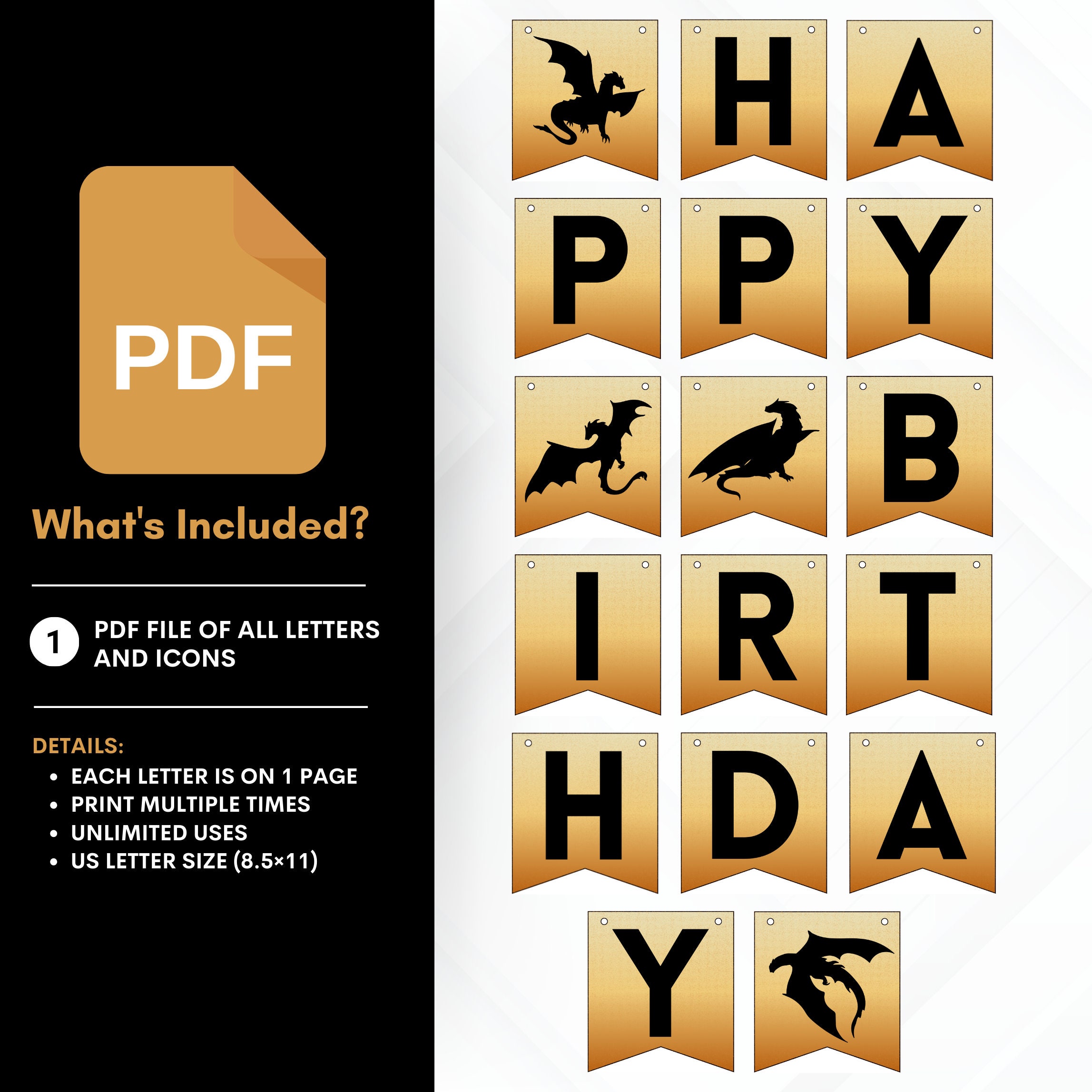 Fourth Wing Happy Birthday Banner Decor digital Download Template Easy ...