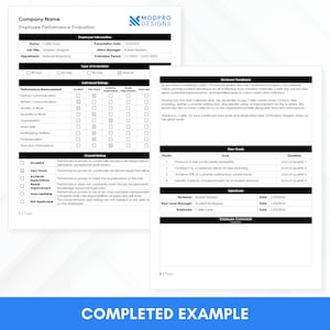 Employee Performance Evaluation & Salary Review Templates (MS Word) - Etsy