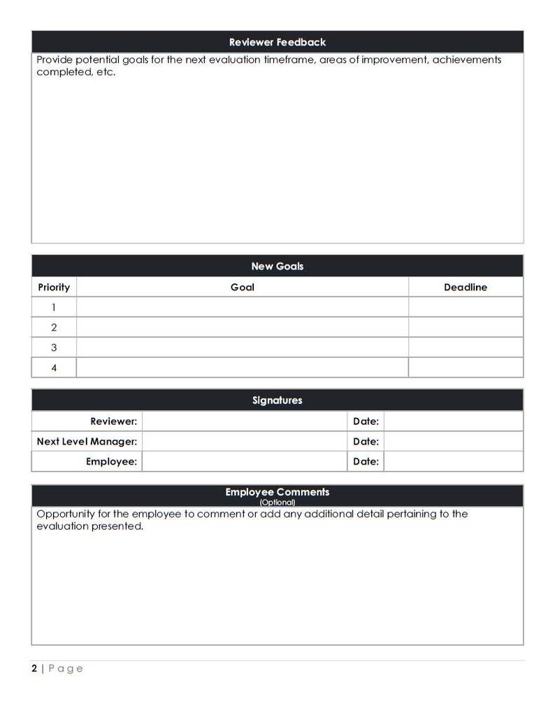 MS Word-employee Performance Evaluation Template - Etsy