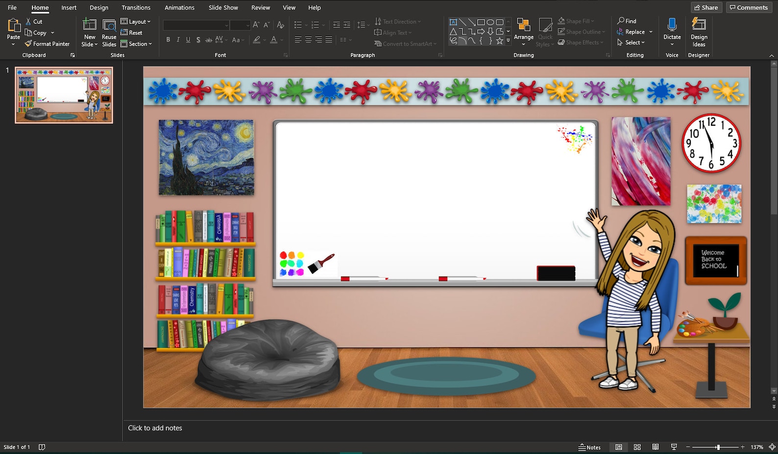 Bitmoji Classroom Template - Art - Etsy
