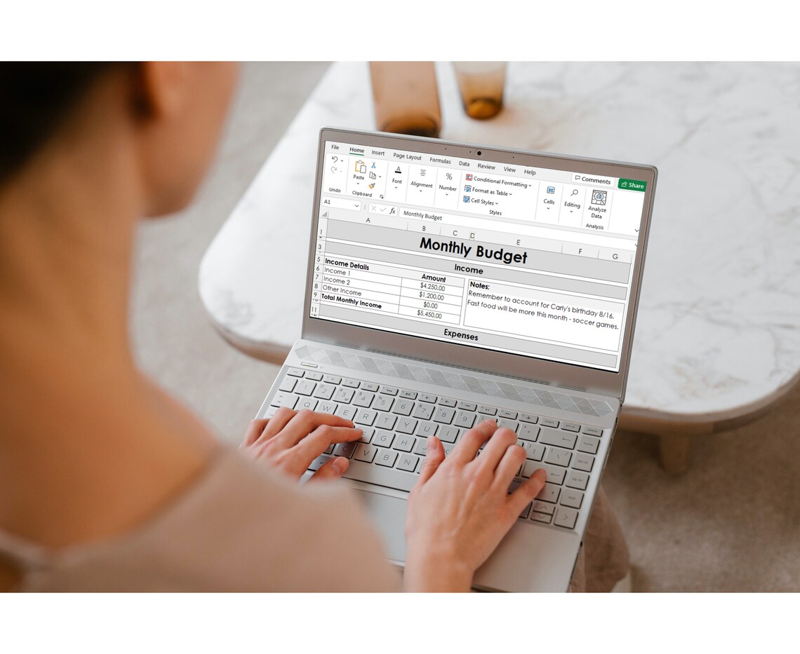 Minimalist-ms Excel Budget Template Spreadsheet - Etsy