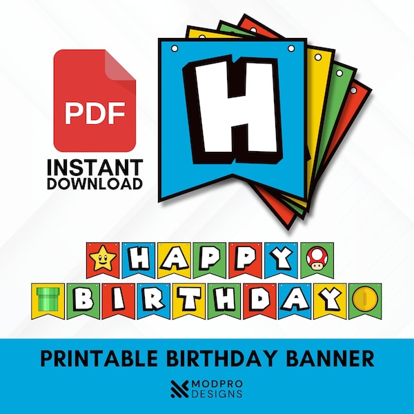 Happy Birthday Mario Printable - Etsy