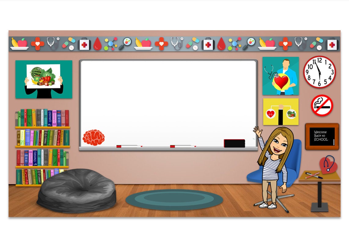 Bitmoji Classroom Template - Health/medical - Etsy