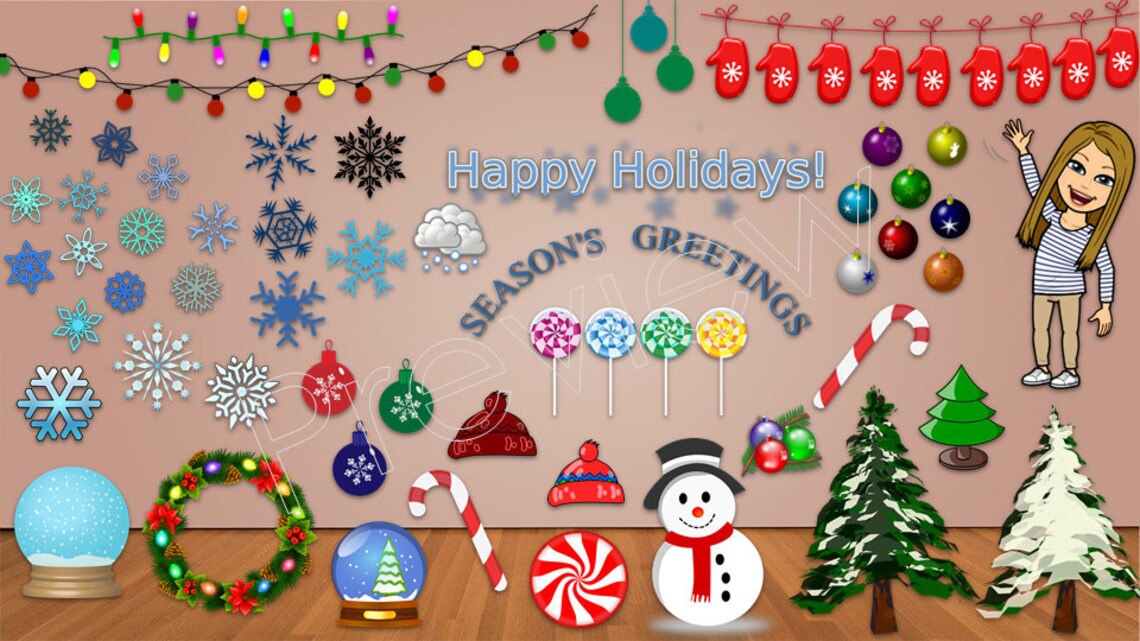 Bitmoji Classroom Add-ons Winter/holidays/christmas - Etsy