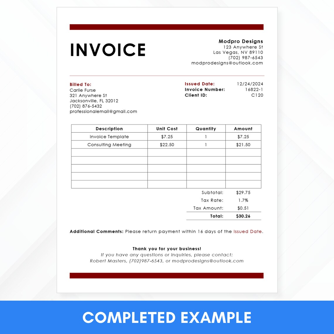 Invoice Template-ms Word editable Receipt, Bill of Sale, Invoices ...