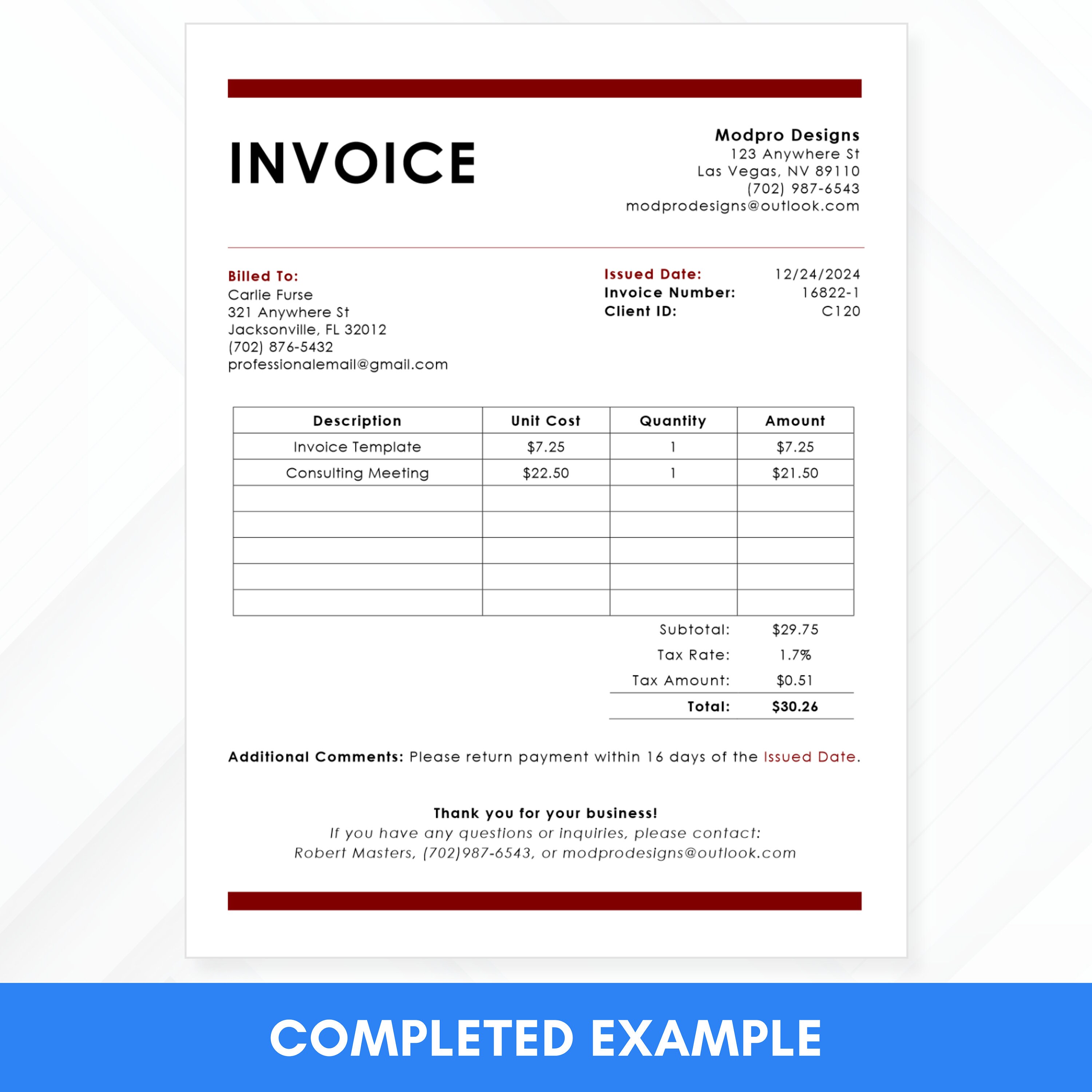 Invoice Template-ms Word editable Receipt, Bill of Sale, Invoices ...
