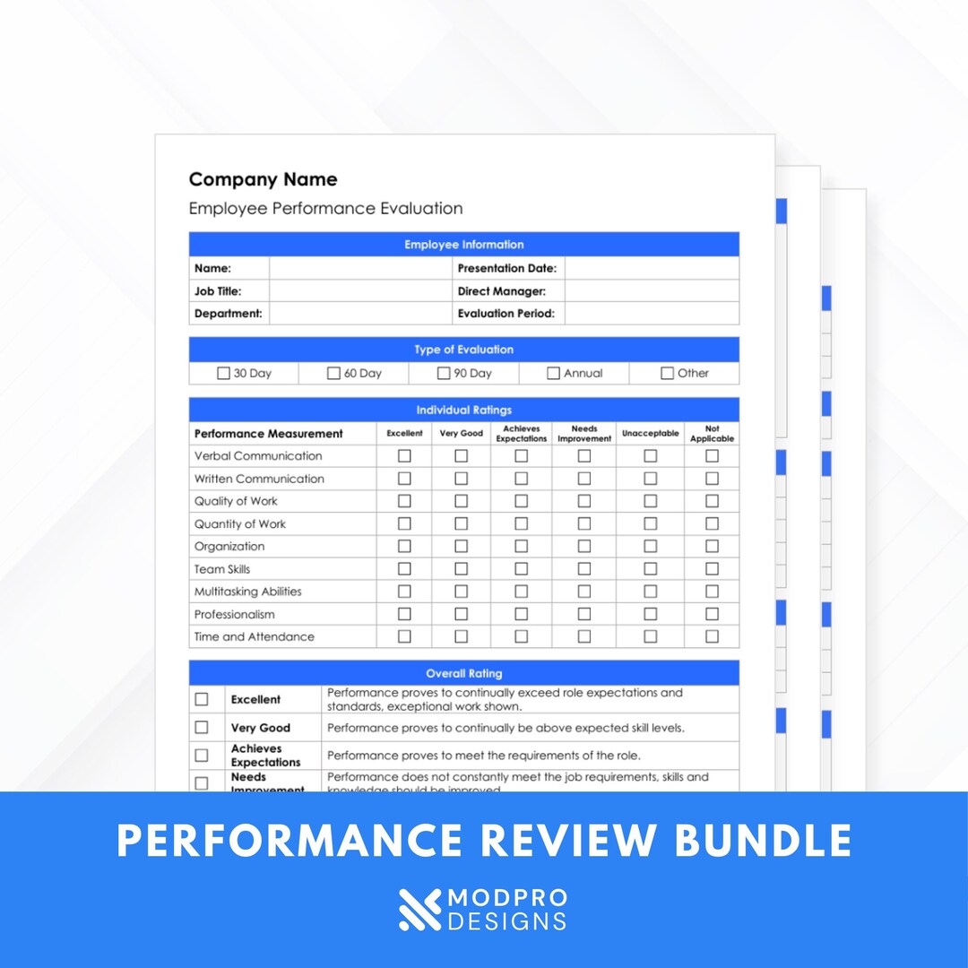 Business Performance & Pay Review Pack | Employee Evaluation + Salary ...