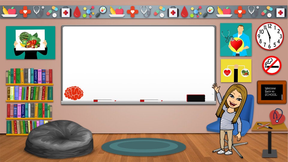 Bitmoji Classroom Template Health/medical - Etsy