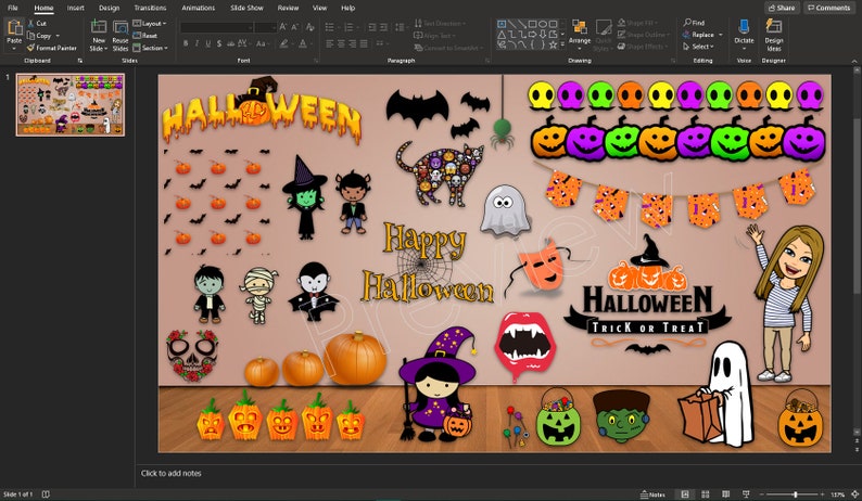 Bitmoji Classroom Add-ons Halloween - Etsy