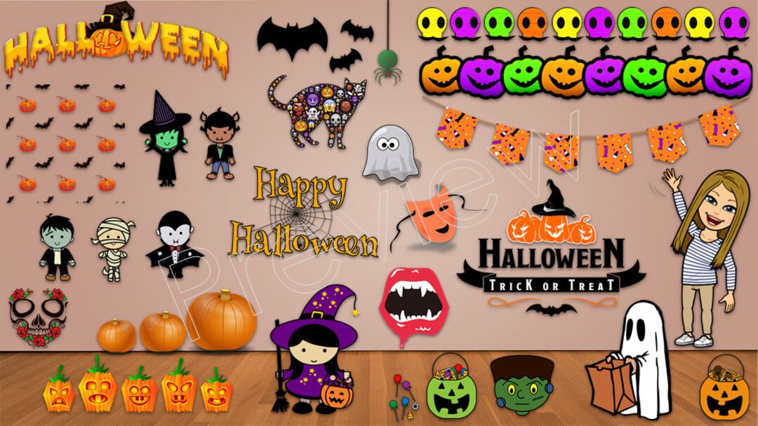 Bitmoji Classroom Add-ons Halloween - Etsy