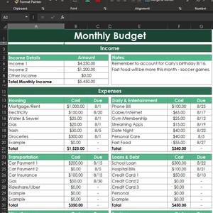 Minimalist-ms Excel Budget Template Spreadsheet - Etsy