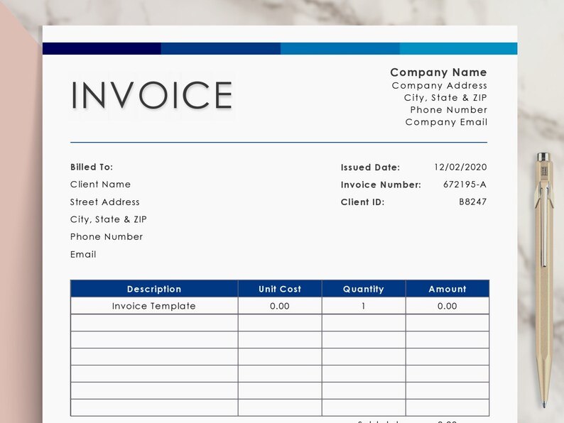 Plantilla de factura-MS Word recibo editable, factura de venta ...