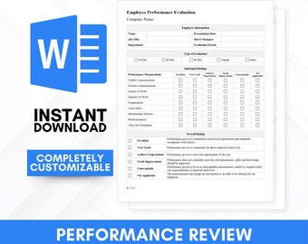Employee Performance Evaluation Template, Performance Review Template ...