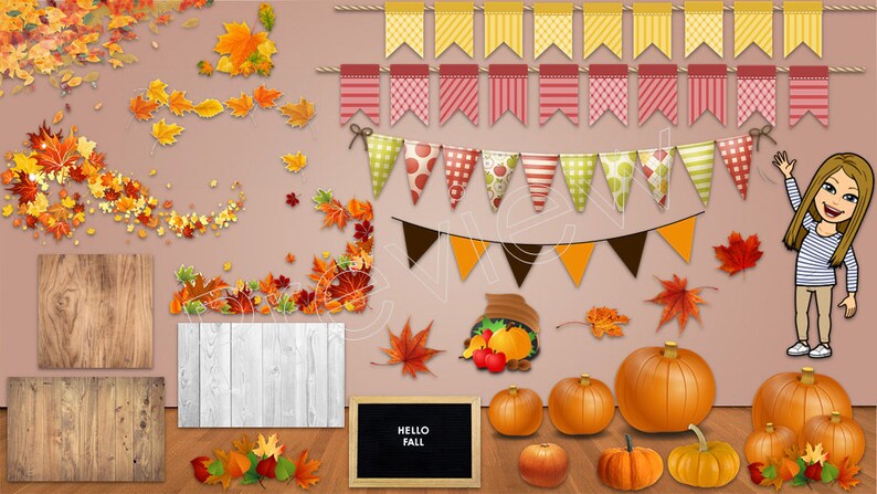 Bitmoji Classroom Add-ons - Fall & Autumn - Etsy