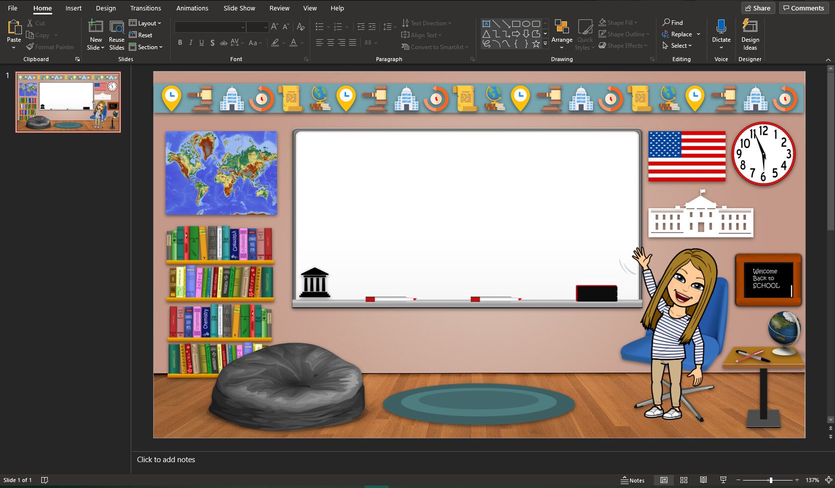 Bitmoji Classroom Template - US History/american History/social Studies ...