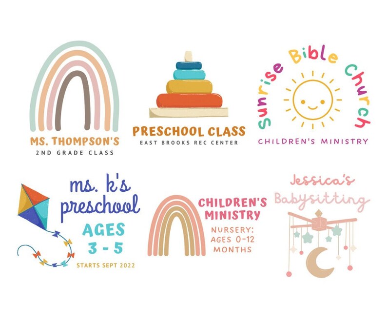 Custom Logos-will Design Your Logo (school, Babysitting, Kids, Children ...