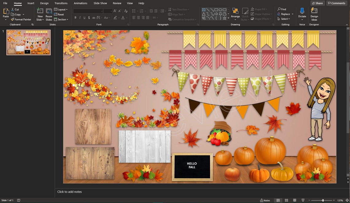 Bitmoji Classroom Add-ons - Fall & Autumn - Etsy