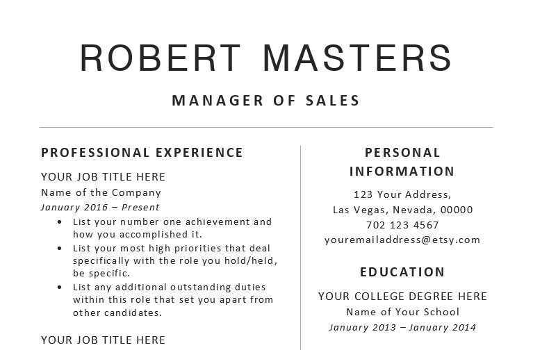 Cheap Modern Resume Template - Etsy