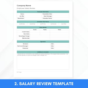 Performance Review & Salary Review Template – MS Word Digital Download ...