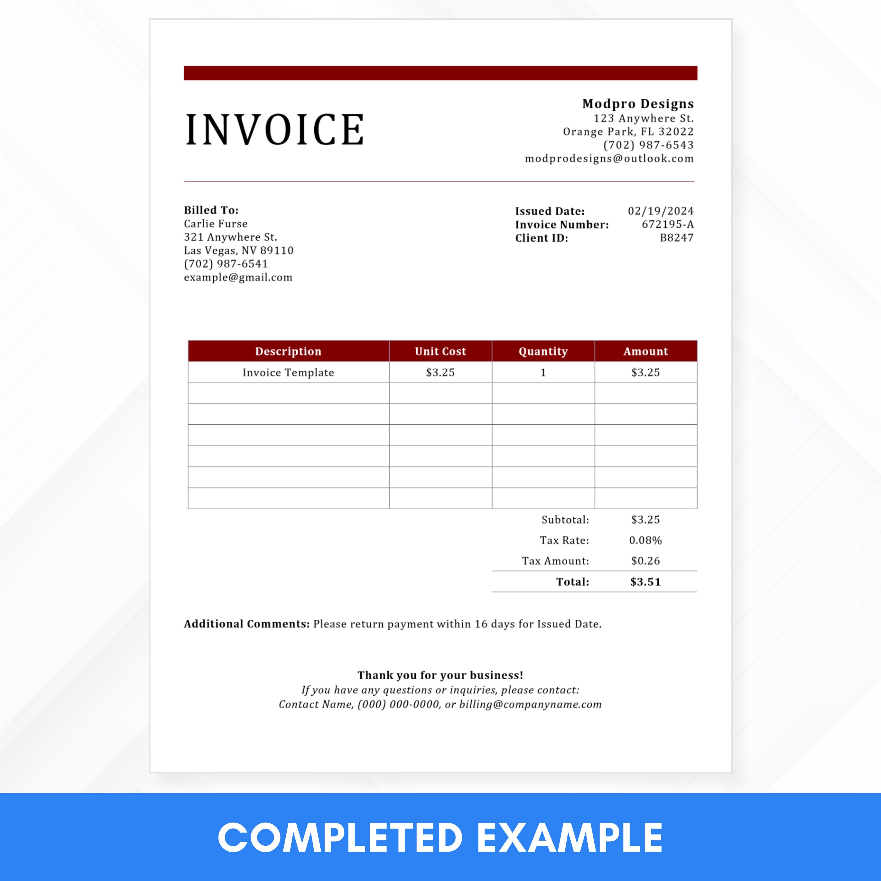 Invoice Template-ms Word editable Receipt, Bill of Sale, Invoices ...