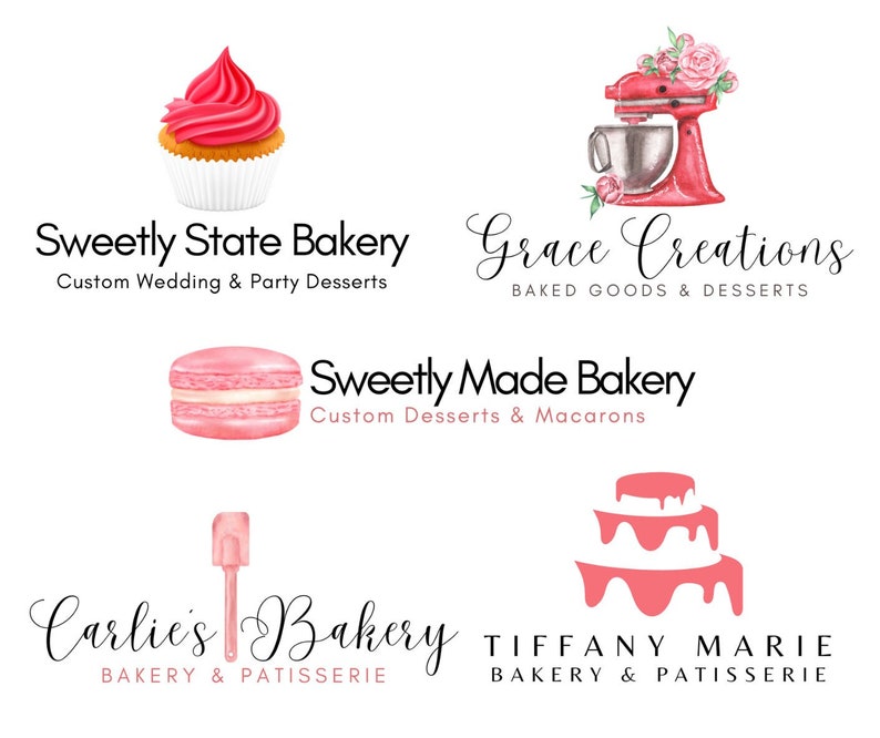 Custom Logos-will Design Your Logo baking, Bakery, Cooking, Girly, Pink ...