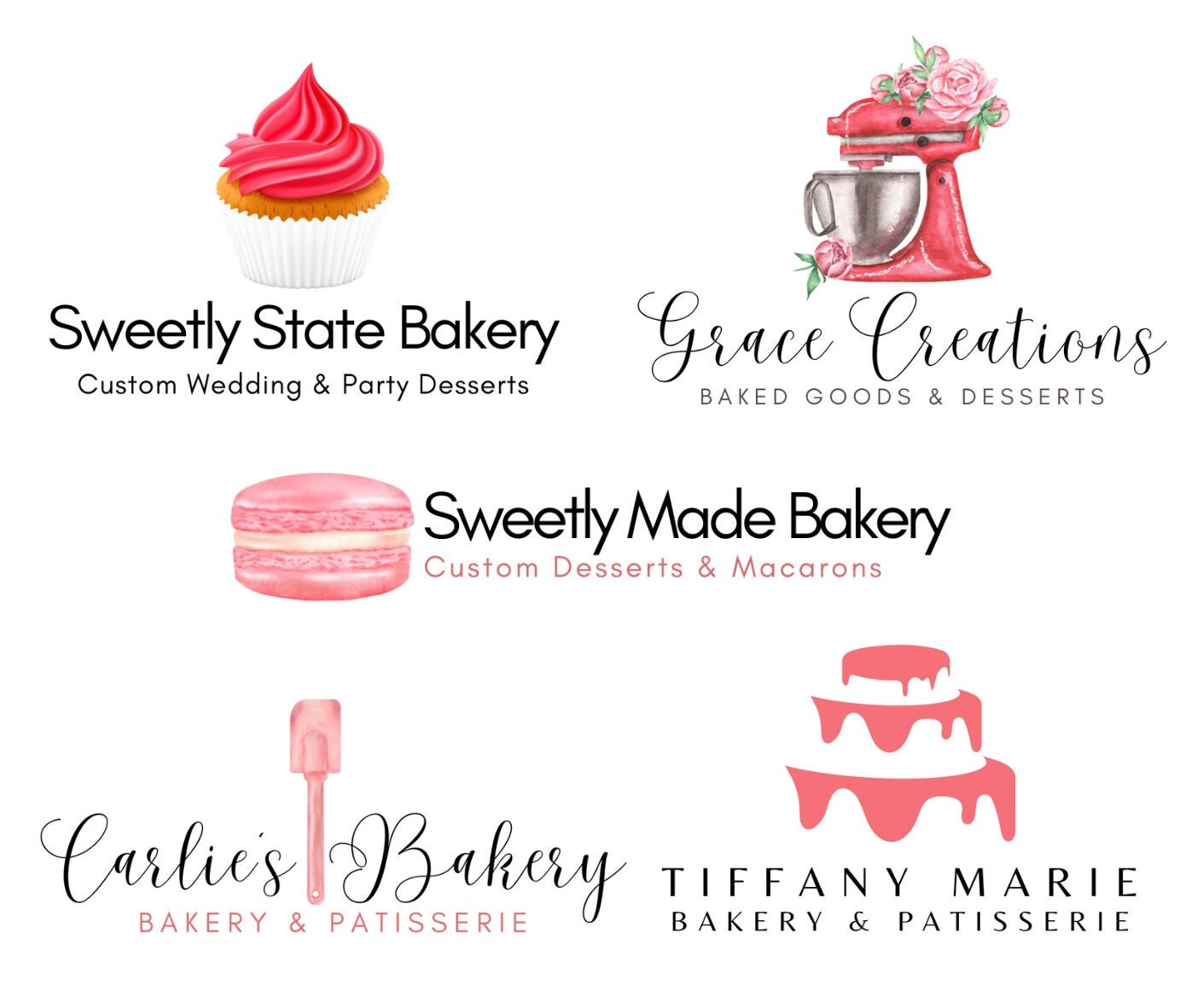 Custom Logos-will Design Your Logo baking, Bakery, Cooking, Girly, Pink ...
