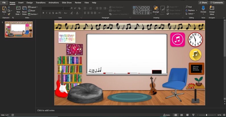 Bitmoji Classroom Template - Music - Etsy