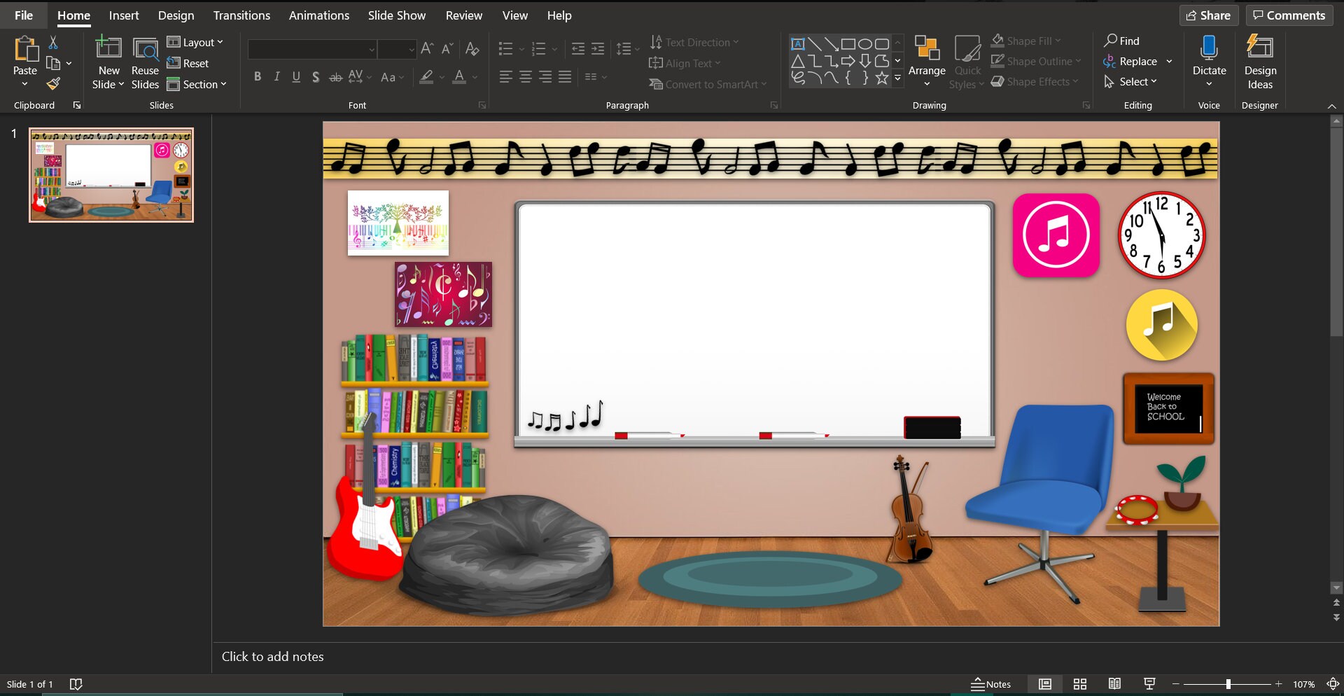 Bitmoji Classroom Template - Music - Etsy